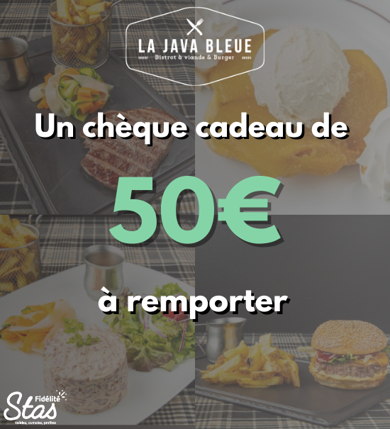 Un chèque cadeau de 50€ chez la java bleue